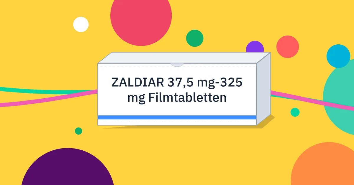 Symbolbild: Packung mit der Aufschrift ZALDIAR 37,5 mg-325 mg Filmtabletten (PZN 02475339) – Verfügbarkeit und Bezug in Apotheken in Frankfurt am Main