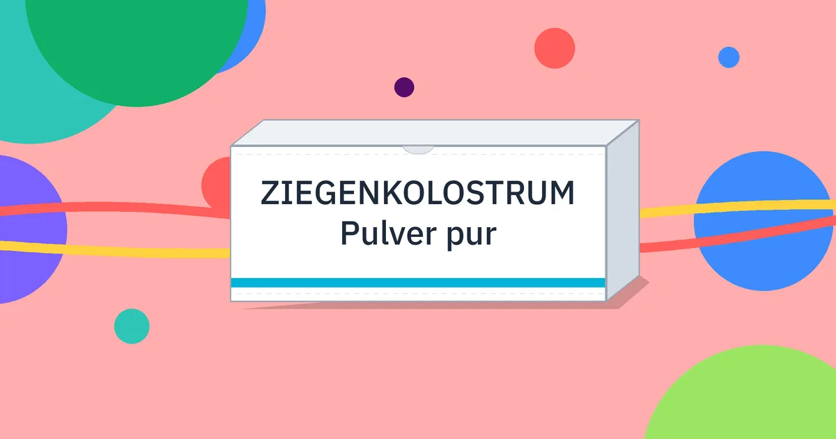 Symbolbild: Packung mit der Aufschrift ZIEGENKOLOSTRUM Pulver pur (PZN 14439722) – Verfügbarkeit und Bezug in Apotheken in Frankfurt am Main
