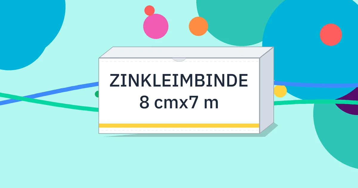 Symbolbild: Packung mit der Aufschrift ZINKLEIMBINDE 8 cmx7 m (PZN 05130865) – Verfügbarkeit und Bezug in Apotheken in Frankfurt am Main