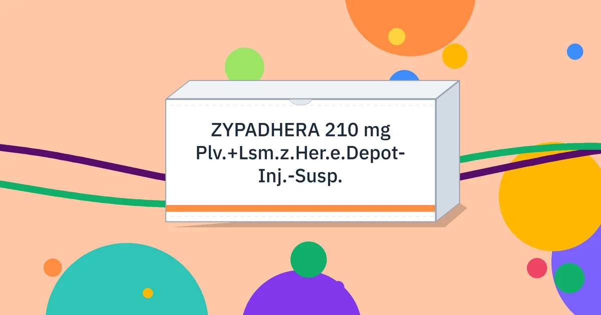 Symbolbild: Packung mit der Aufschrift ZYPADHERA 210 mg Plv.+Lsm.z.Her.e.Depot-Inj.-Susp. (PZN 07373230) – Verfügbarkeit und Bezug in Apotheken in Frankfurt am Main