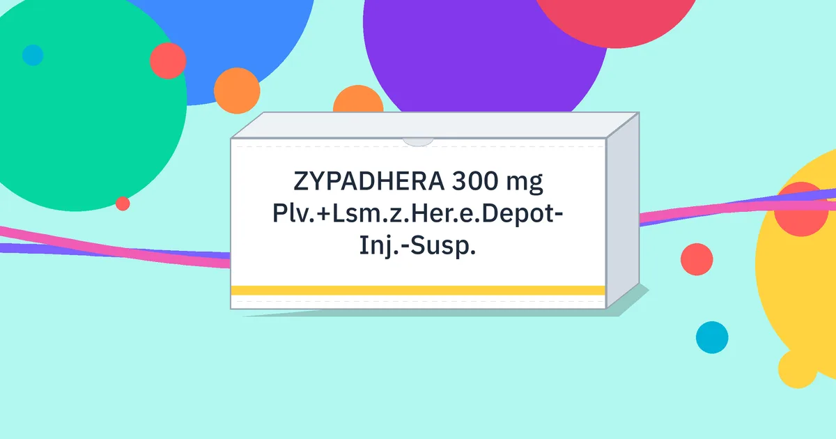 Symbolbild: Packung mit der Aufschrift ZYPADHERA 300 mg Plv.+Lsm.z.Her.e.Depot-Inj.-Susp. (PZN 18204045) – Verfügbarkeit und Bezug in Apotheken in Frankfurt am Main