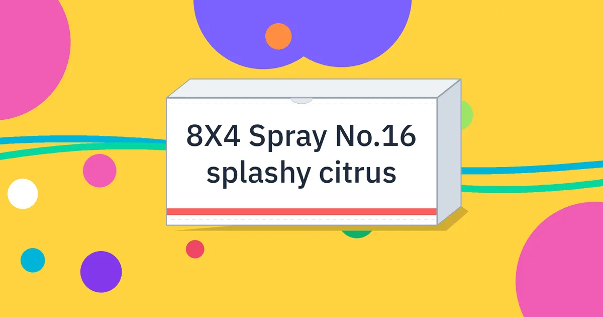 Symbolbild: Packung mit der Aufschrift 8X4 Spray No.16 splashy citrus (PZN 18207109) – Verfügbarkeit und Bezug in Apotheken in Frankfurt am Main