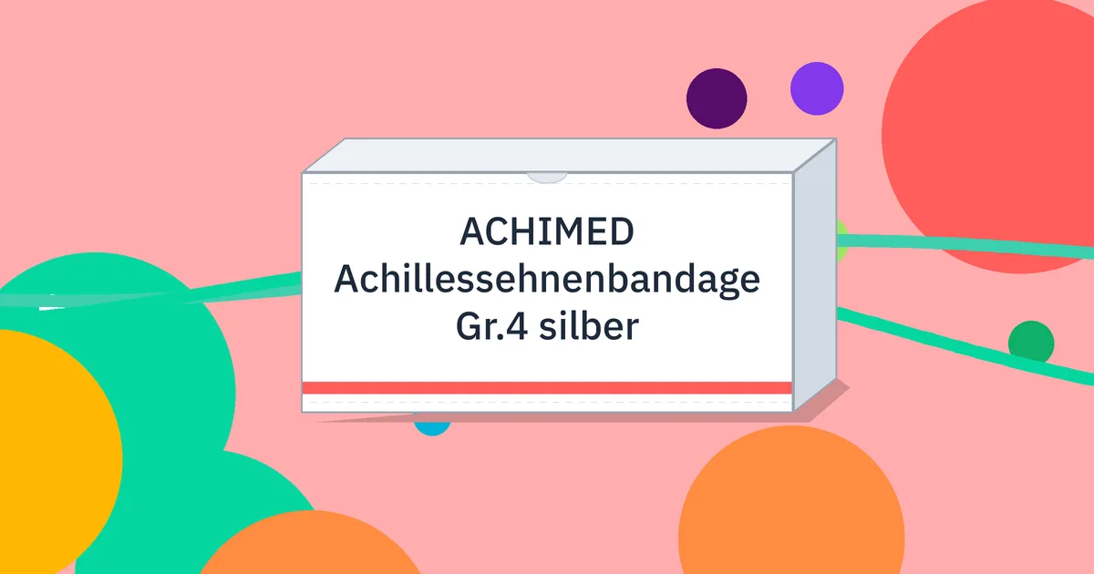 Symbolbild: Packung mit der Aufschrift ACHIMED Achillessehnenbandage Gr.4 silber (PZN 19170880) – Verfügbarkeit und Bezug in Apotheken in Frankfurt am Main