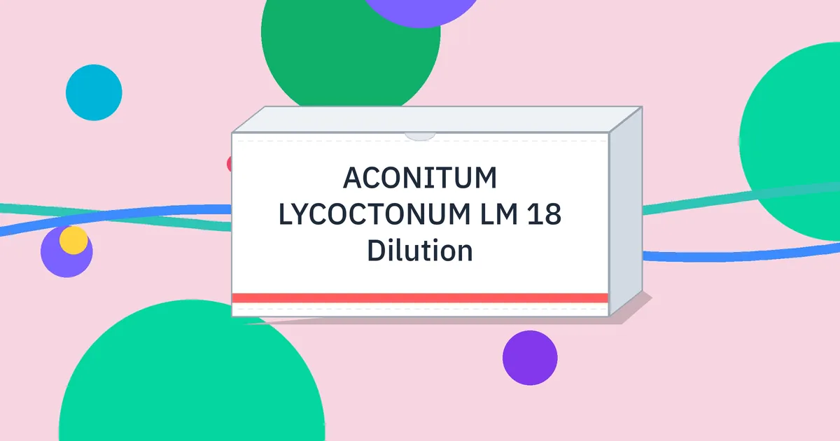 Symbolbild: Packung mit der Aufschrift ACONITUM LYCOCTONUM LM 18 Dilution (PZN 13291743) – Verfügbarkeit und Bezug in Apotheken in Frankfurt am Main