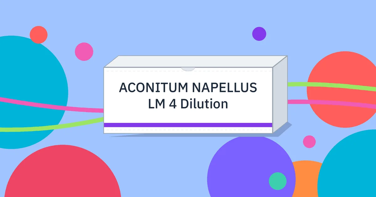 Symbolbild: Packung mit der Aufschrift ACONITUM NAPELLUS LM 4 Dilution (PZN 12754388) – Verfügbarkeit und Bezug in Apotheken in Frankfurt am Main