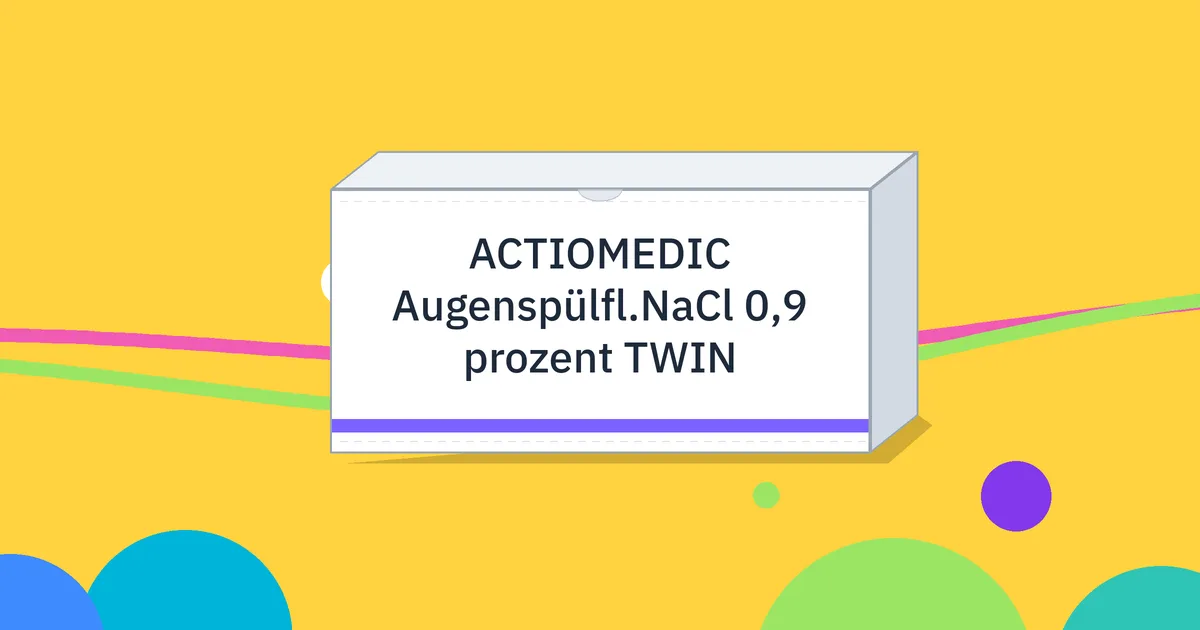 Symbolbild: Packung mit der Aufschrift ACTIOMEDIC Augenspülfl.NaCl 0,9 prozent TWIN (PZN 12592514) – Verfügbarkeit und Bezug in Apotheken in Frankfurt am Main