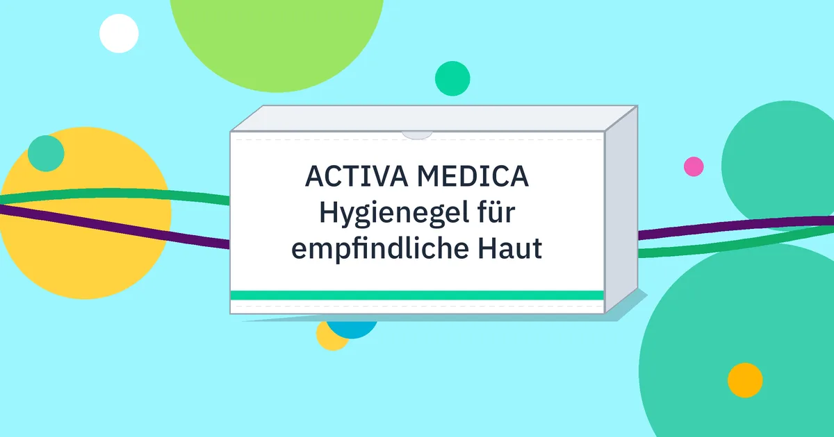 Symbolbild: Packung mit der Aufschrift ACTIVA MEDICA Hygienegel für empfindliche Haut (PZN 16882516) – Verfügbarkeit und Bezug in Apotheken in Frankfurt am Main