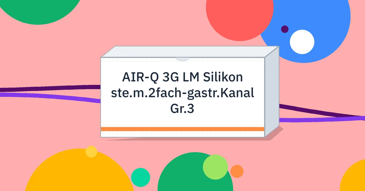Symbolbild: Packung mit der Aufschrift AIR-Q 3G LM Silikon ste.m.2fach-gastr.Kanal Gr.3 (PZN 19118968) – Verfügbarkeit und Bezug in Apotheken in Frankfurt am Main