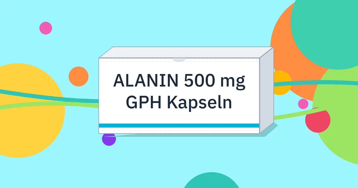 Symbolbild: Packung mit der Aufschrift ALANIN 500 mg GPH Kapseln (PZN 00127798) – Verfügbarkeit und Bezug in Apotheken in Frankfurt am Main