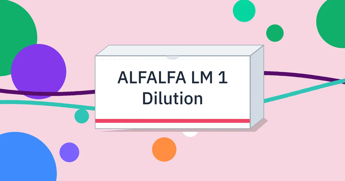 Symbolbild: Packung mit der Aufschrift ALFALFA LM 1 Dilution (PZN 13310009) – Verfügbarkeit und Bezug in Apotheken in Frankfurt am Main