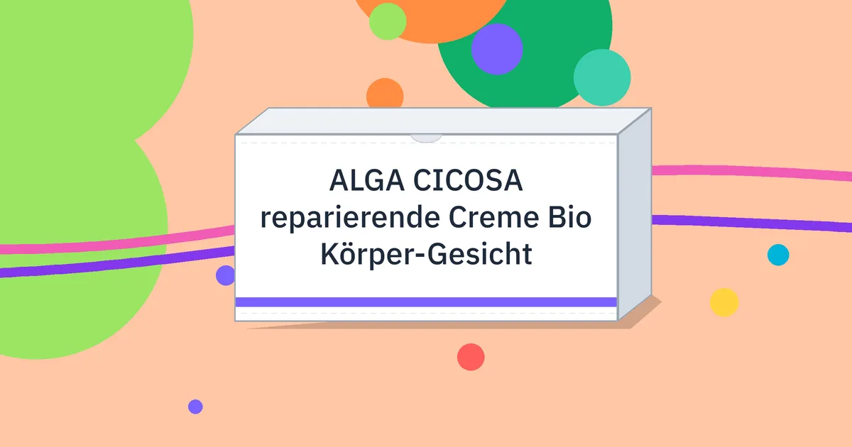 Symbolbild: Packung mit der Aufschrift ALGA CICOSA reparierende Creme Bio Körper-Gesicht (PZN 16123147) – Verfügbarkeit und Bezug in Apotheken in Frankfurt am Main