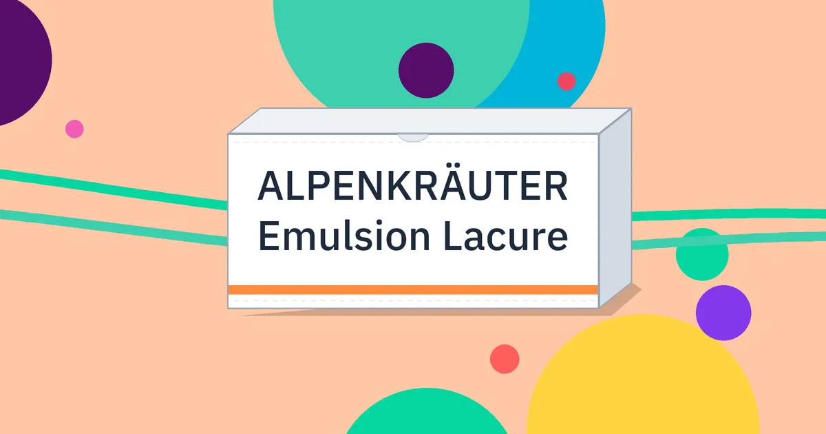Symbolbild: Packung mit der Aufschrift ALPENKRÄUTER Emulsion Lacure (PZN 10631434) – Verfügbarkeit und Bezug in Apotheken in Frankfurt am Main