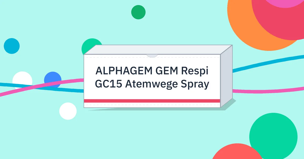 Symbolbild: Packung mit der Aufschrift ALPHAGEM GEM Respi GC15 Atemwege Spray (PZN 20298467) – Verfügbarkeit und Bezug in Apotheken in Frankfurt am Main