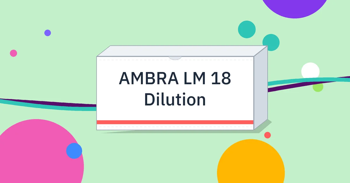 Symbolbild: Packung mit der Aufschrift AMBRA LM 18 Dilution (PZN 02600448) – Verfügbarkeit und Bezug in Apotheken in Frankfurt am Main