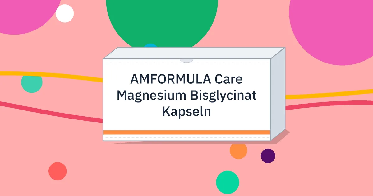 Symbolbild: Packung mit der Aufschrift AMFORMULA Care Magnesium Bisglycinat Kapseln (PZN 20197401) – Verfügbarkeit und Bezug in Apotheken in Frankfurt am Main