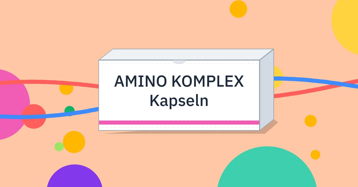 Symbolbild: Packung mit der Aufschrift AMINO KOMPLEX Kapseln (PZN 19642037) – Verfügbarkeit und Bezug in Apotheken in Frankfurt am Main