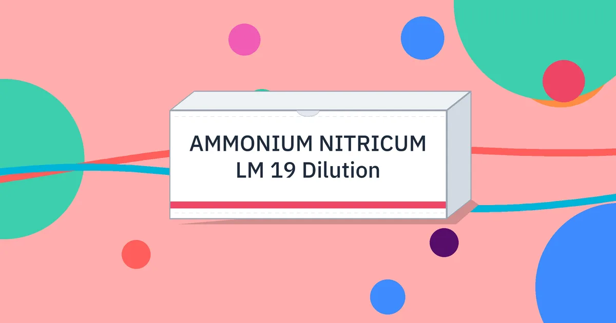 Symbolbild: Packung mit der Aufschrift AMMONIUM NITRICUM LM 19 Dilution (PZN 13321881) – Verfügbarkeit und Bezug in Apotheken in Frankfurt am Main