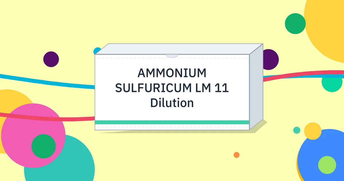 Symbolbild: Packung mit der Aufschrift AMMONIUM SULFURICUM LM 11 Dilution (PZN 13323182) – Verfügbarkeit und Bezug in Apotheken in Frankfurt am Main