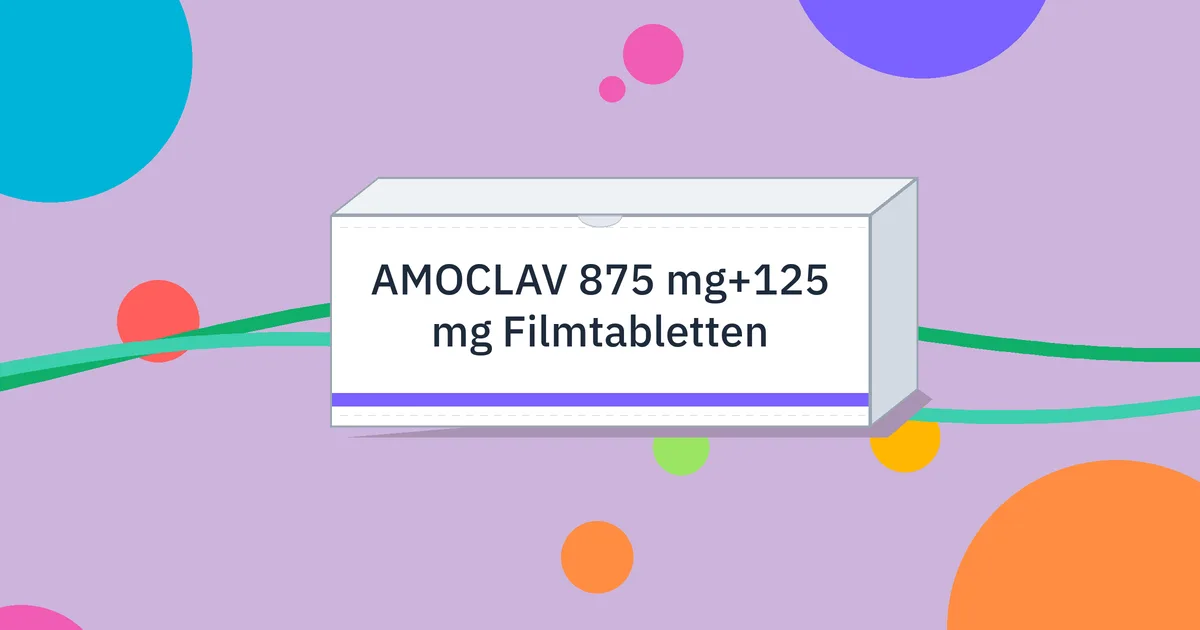 Symbolbild: Packung mit der Aufschrift AMOCLAV 875 mg+125 mg Filmtabletten (PZN 03361017) – Verfügbarkeit und Bezug in Apotheken in Frankfurt am Main