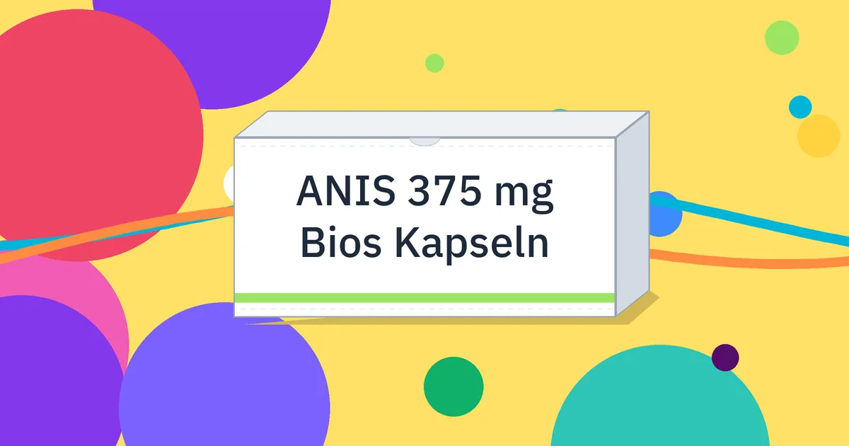Symbolbild: Packung mit der Aufschrift ANIS 375 mg Bios Kapseln (PZN 06833468) – Verfügbarkeit und Bezug in Apotheken in Frankfurt am Main