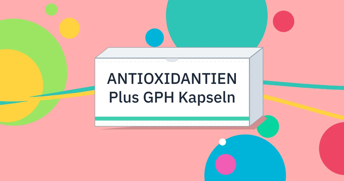 Symbolbild: Packung mit der Aufschrift ANTIOXIDANTIEN Plus GPH Kapseln (PZN 09681579) – Verfügbarkeit und Bezug in Apotheken in Frankfurt am Main