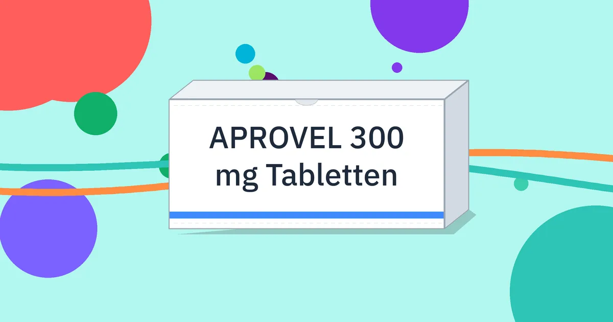 Symbolbild: Packung mit der Aufschrift APROVEL 300 mg Tabletten (PZN 00926890) – Verfügbarkeit und Bezug in Apotheken in Frankfurt am Main