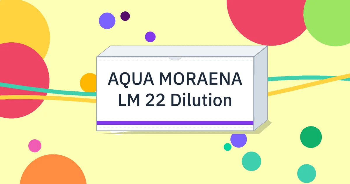 Symbolbild: Packung mit der Aufschrift AQUA MORAENA LM 22 Dilution (PZN 13755473) – Verfügbarkeit und Bezug in Apotheken in Frankfurt am Main