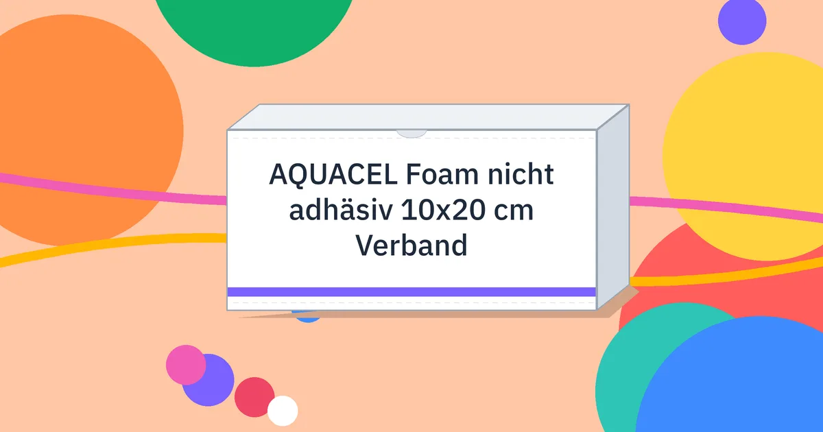 Symbolbild: Packung mit der Aufschrift AQUACEL Foam nicht adhäsiv 10x20 cm Verband (PZN 10818322) – Verfügbarkeit und Bezug in Apotheken in Frankfurt am Main