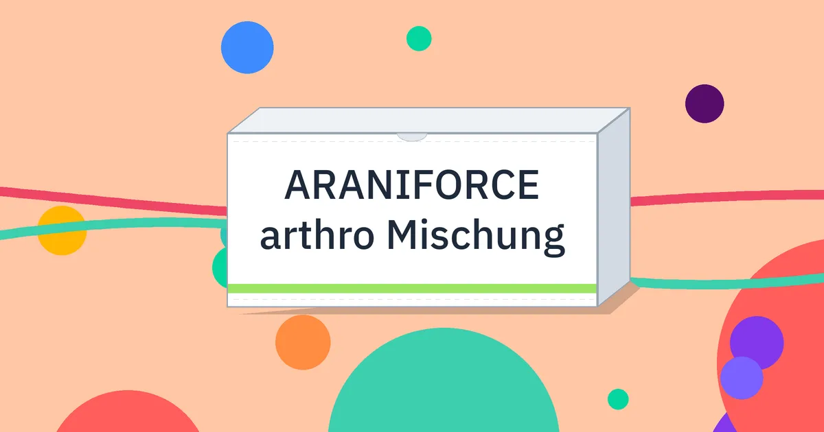 Symbolbild: Packung mit der Aufschrift ARANIFORCE arthro Mischung (PZN 08794206) – Verfügbarkeit und Bezug in Apotheken in Frankfurt am Main