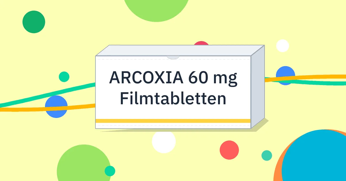 Symbolbild: Packung mit der Aufschrift ARCOXIA 60 mg Filmtabletten (PZN 09003922) – Verfügbarkeit und Bezug in Apotheken in Frankfurt am Main