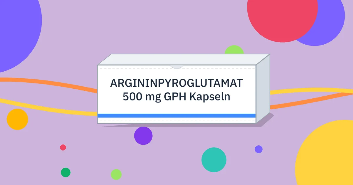 Symbolbild: Packung mit der Aufschrift ARGININPYROGLUTAMAT 500 mg GPH Kapseln (PZN 00128941) – Verfügbarkeit und Bezug in Apotheken in Frankfurt am Main
