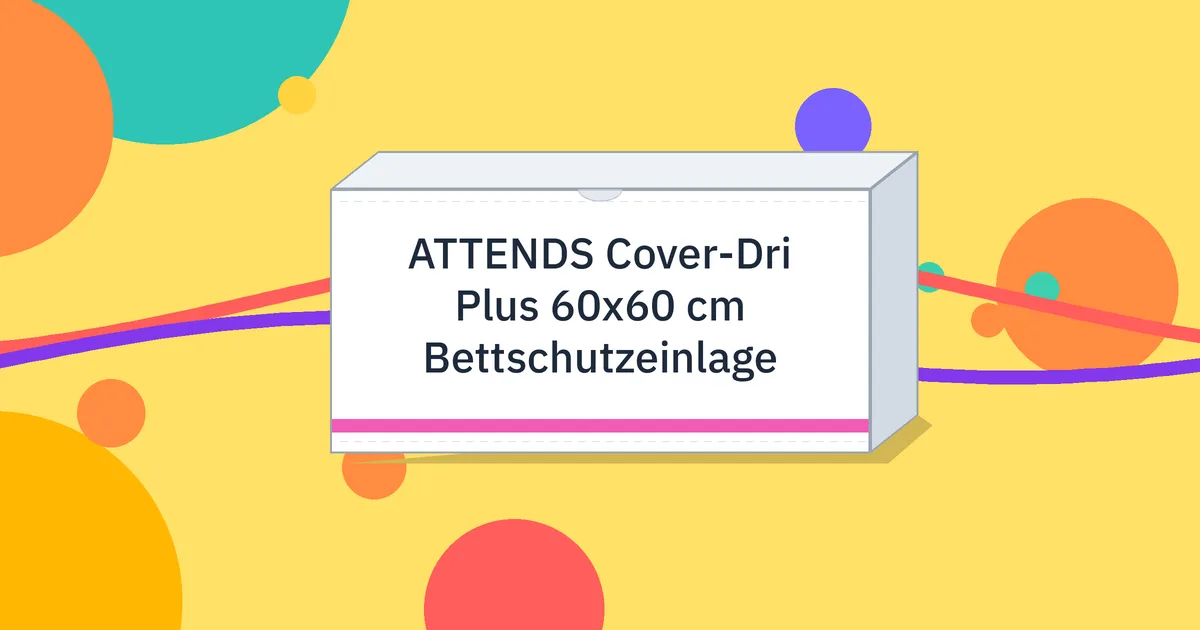 Symbolbild: Packung mit der Aufschrift ATTENDS Cover-Dri Plus 60x60 cm Bettschutzeinlage (PZN 07529123) – Verfügbarkeit und Bezug in Apotheken in Frankfurt am Main