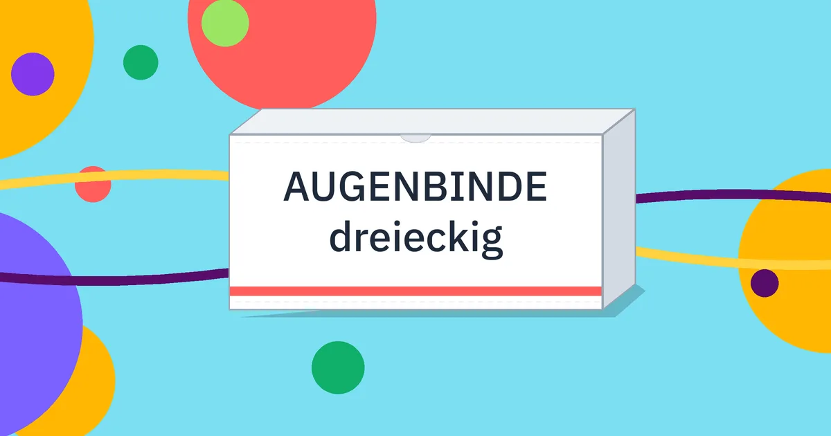 Symbolbild: Packung mit der Aufschrift AUGENBINDE dreieckig (PZN 01724042) – Verfügbarkeit und Bezug in Apotheken in Frankfurt am Main