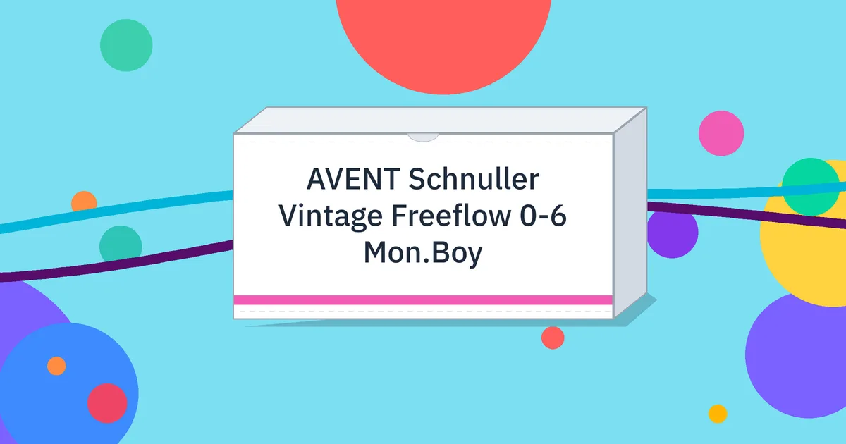 Symbolbild: Packung mit der Aufschrift AVENT Schnuller Vintage Freeflow 0-6 Mon.Boy (PZN 11380974) – Verfügbarkeit und Bezug in Apotheken in Frankfurt am Main
