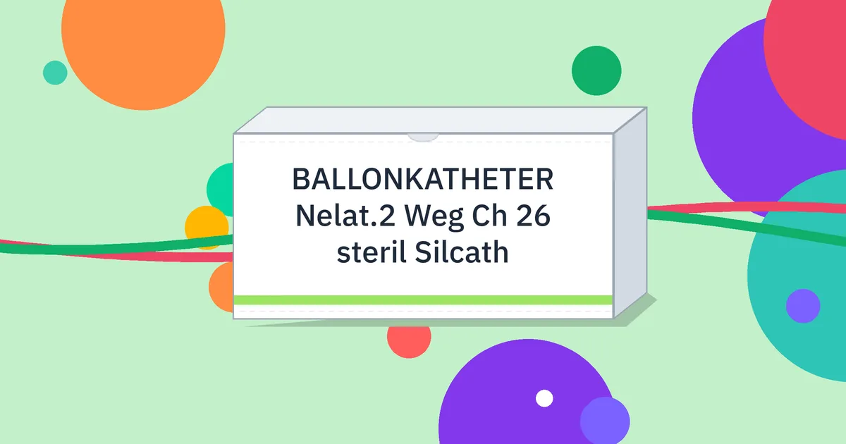 Symbolbild: Packung mit der Aufschrift BALLONKATHETER Nelat.2 Weg Ch 26 steril Silcath (PZN 00369053) – Verfügbarkeit und Bezug in Apotheken in Frankfurt am Main