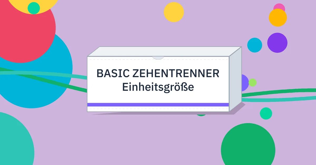 Symbolbild: Packung mit der Aufschrift BASIC ZEHENTRENNER Einheitsgröße (PZN 15380669) – Verfügbarkeit und Bezug in Apotheken in Frankfurt am Main