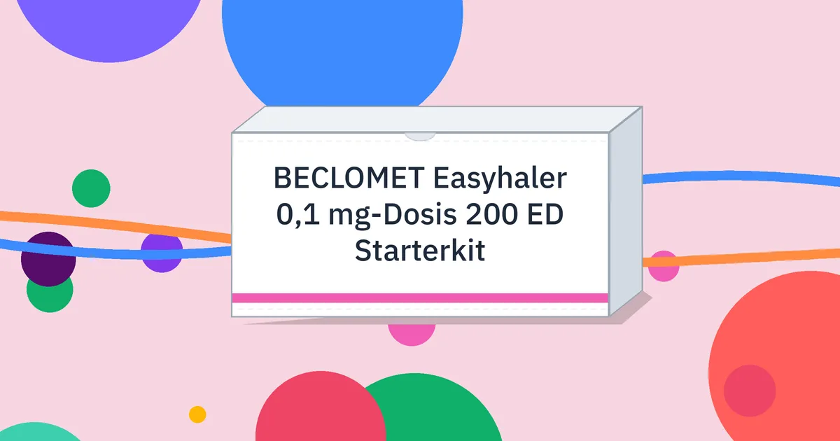 Symbolbild: Packung mit der Aufschrift BECLOMET Easyhaler 0,1 mg-Dosis 200 ED Starterkit (PZN 09923373) – Verfügbarkeit und Bezug in Apotheken in Frankfurt am Main