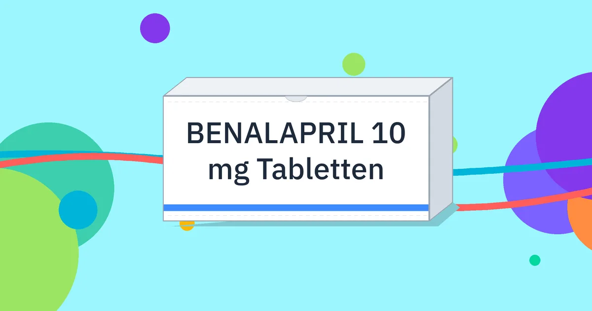 Symbolbild: Packung mit der Aufschrift BENALAPRIL 10 mg Tabletten (PZN 04274409) – Verfügbarkeit und Bezug in Apotheken in Frankfurt am Main