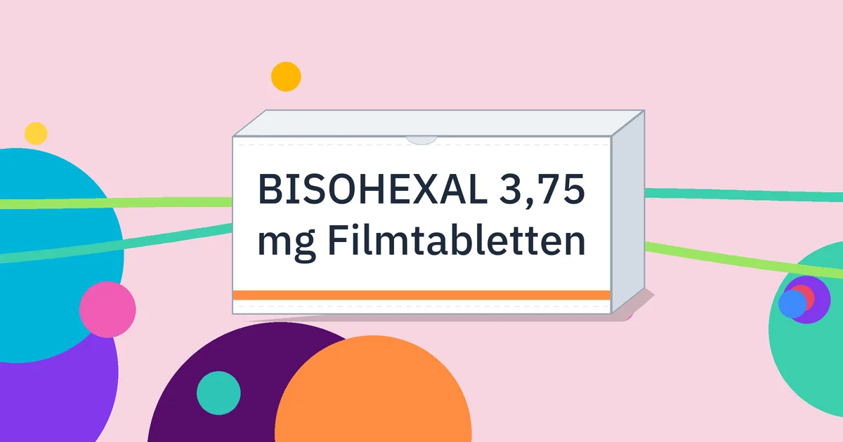 Symbolbild: Packung mit der Aufschrift BISOHEXAL 3,75 mg Filmtabletten (PZN 04152592) – Verfügbarkeit und Bezug in Apotheken in Frankfurt am Main