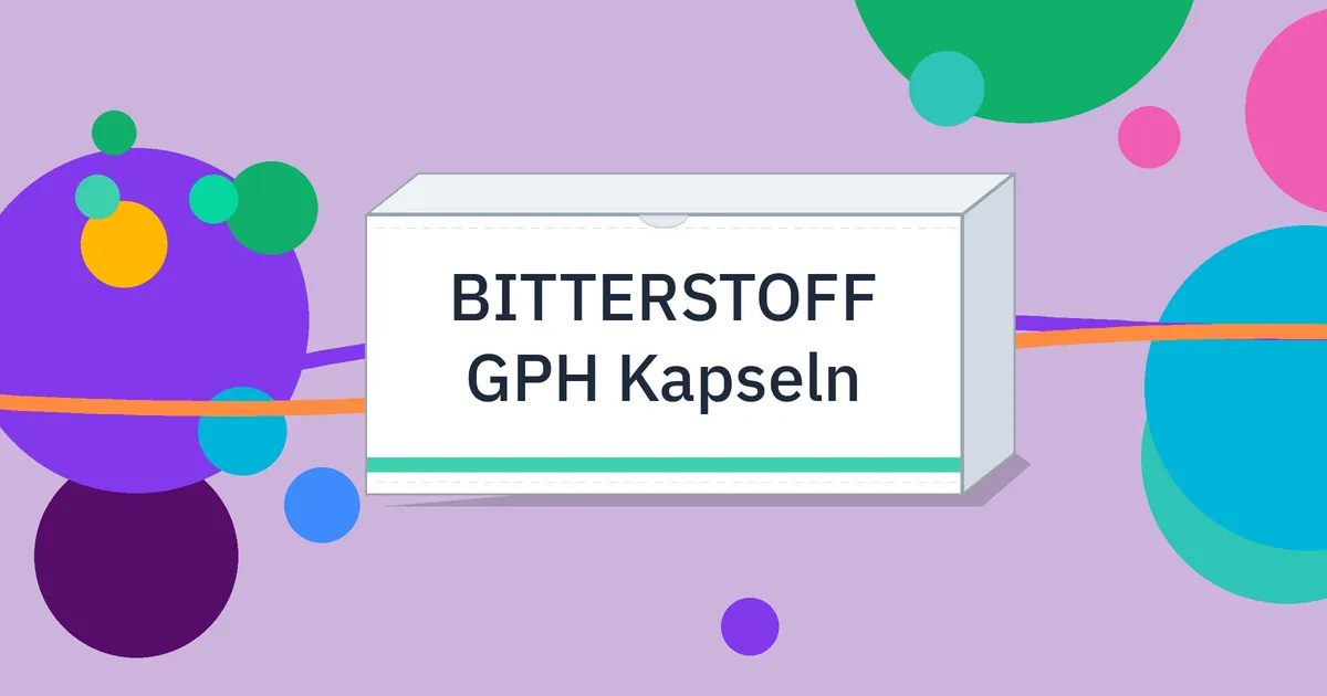 Symbolbild: Packung mit der Aufschrift BITTERSTOFF GPH Kapseln (PZN 07605930) – Verfügbarkeit und Bezug in Apotheken in Frankfurt am Main
