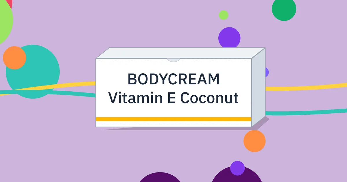Symbolbild: Packung mit der Aufschrift BODYCREAM Vitamin E Coconut (PZN 03680952) – Verfügbarkeit und Bezug in Apotheken in Frankfurt am Main