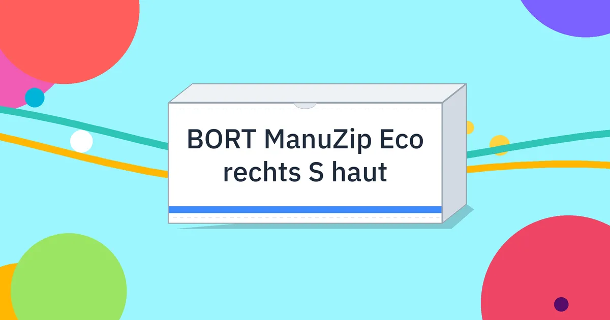 Symbolbild: Packung mit der Aufschrift BORT ManuZip Eco rechts S haut (PZN 05563386) – Verfügbarkeit und Bezug in Apotheken in Frankfurt am Main