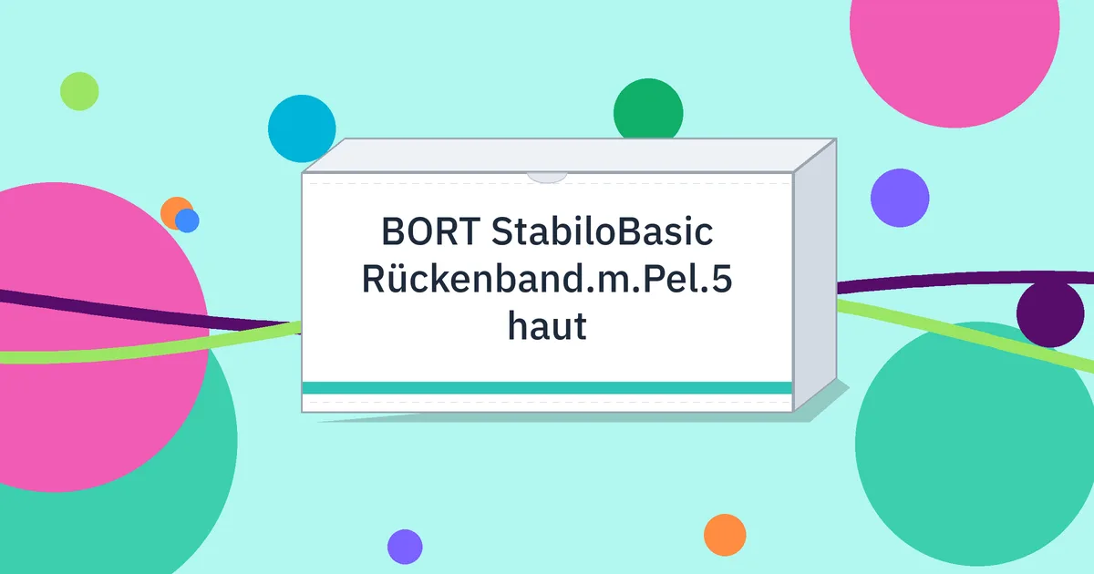 Symbolbild: Packung mit der Aufschrift BORT StabiloBasic Rückenband.m.Pel.5 haut (PZN 05872348) – Verfügbarkeit und Bezug in Apotheken in Frankfurt am Main