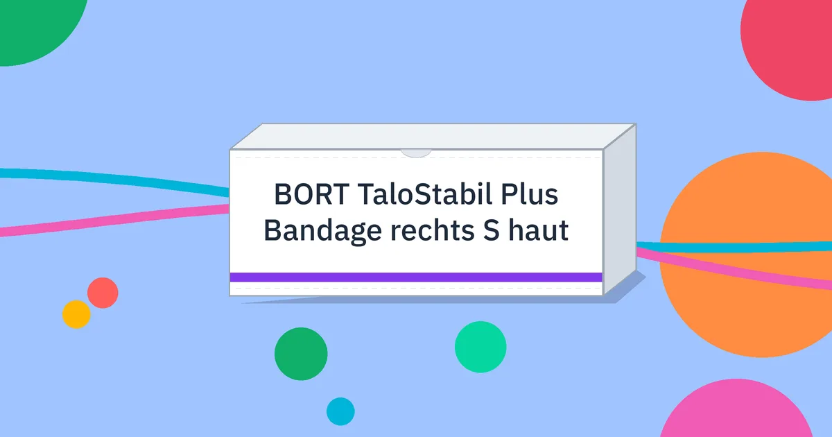 Symbolbild: Packung mit der Aufschrift BORT TaloStabil Plus Bandage rechts S haut (PZN 07671631) – Verfügbarkeit und Bezug in Apotheken in Frankfurt am Main