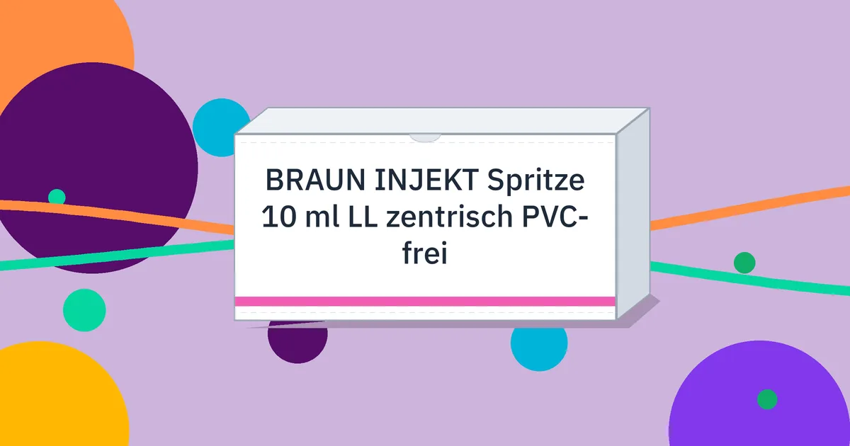 Symbolbild: Packung mit der Aufschrift BRAUN INJEKT Spritze 10 ml LL zentrisch PVC-frei (PZN 18730348) – Verfügbarkeit und Bezug in Apotheken in Frankfurt am Main