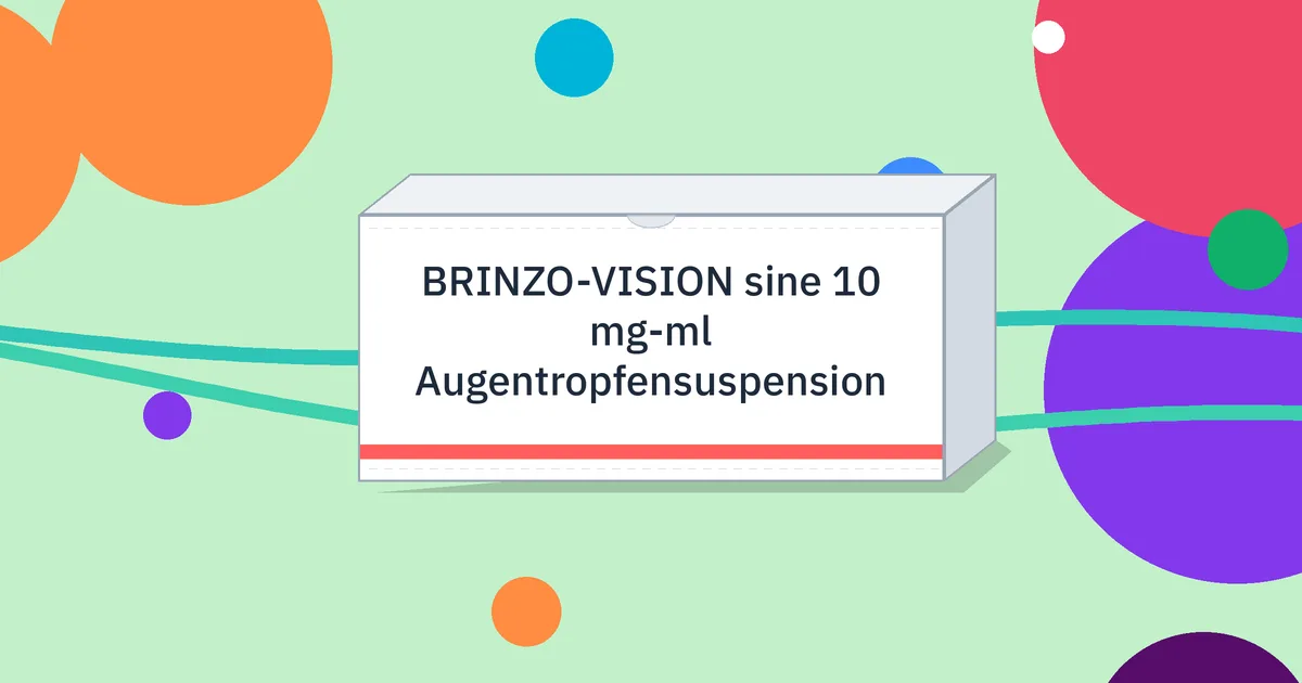 Symbolbild: Packung mit der Aufschrift BRINZO-VISION sine 10 mg-ml Augentropfensuspension (PZN 19920654) – Verfügbarkeit und Bezug in Apotheken in Frankfurt am Main