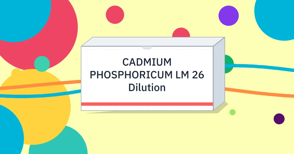 Symbolbild: Packung mit der Aufschrift CADMIUM PHOSPHORICUM LM 26 Dilution (PZN 13402384) – Verfügbarkeit und Bezug in Apotheken in Frankfurt am Main