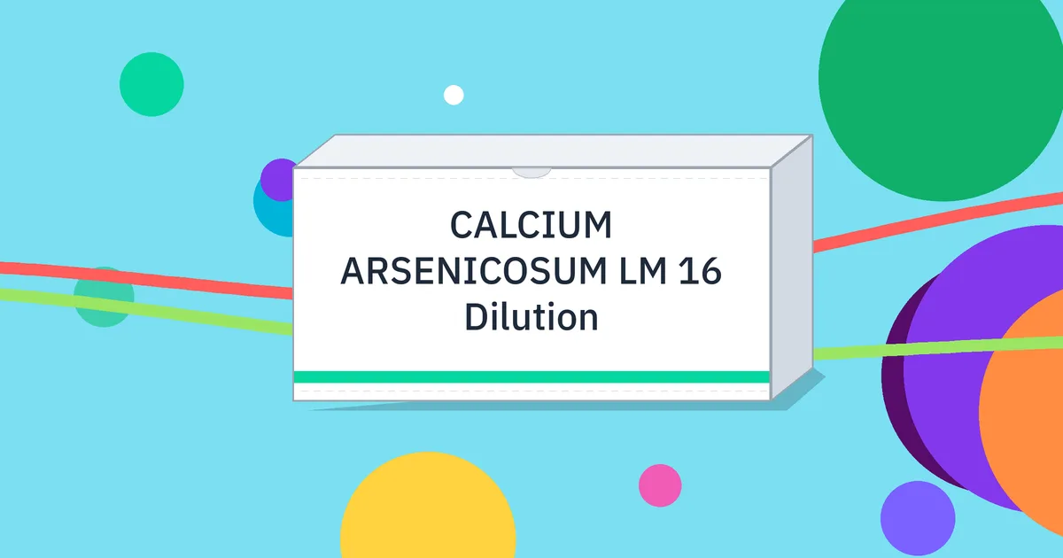 Symbolbild: Packung mit der Aufschrift CALCIUM ARSENICOSUM LM 16 Dilution (PZN 12800042) – Verfügbarkeit und Bezug in Apotheken in Frankfurt am Main