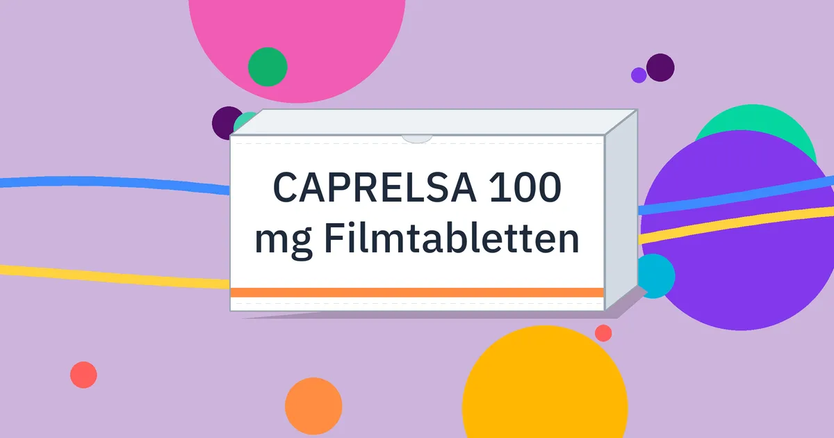 Symbolbild: Packung mit der Aufschrift CAPRELSA 100 mg Filmtabletten (PZN 09279707) – Verfügbarkeit und Bezug in Apotheken in Frankfurt am Main