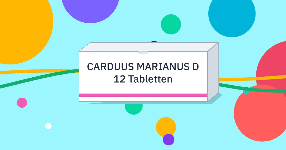 Symbolbild: Packung mit der Aufschrift CARDUUS MARIANUS D 12 Tabletten (PZN 02627720) – Verfügbarkeit und Bezug in Apotheken in Frankfurt am Main